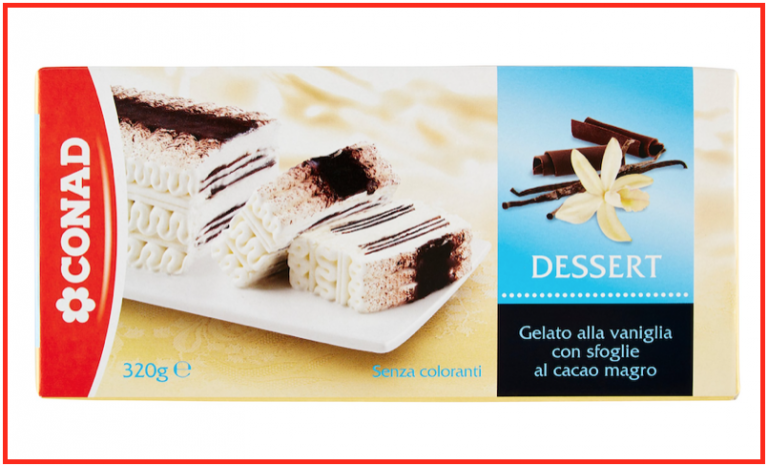 Conad richiama dessert gelato alla vaniglia: imballaggio errato