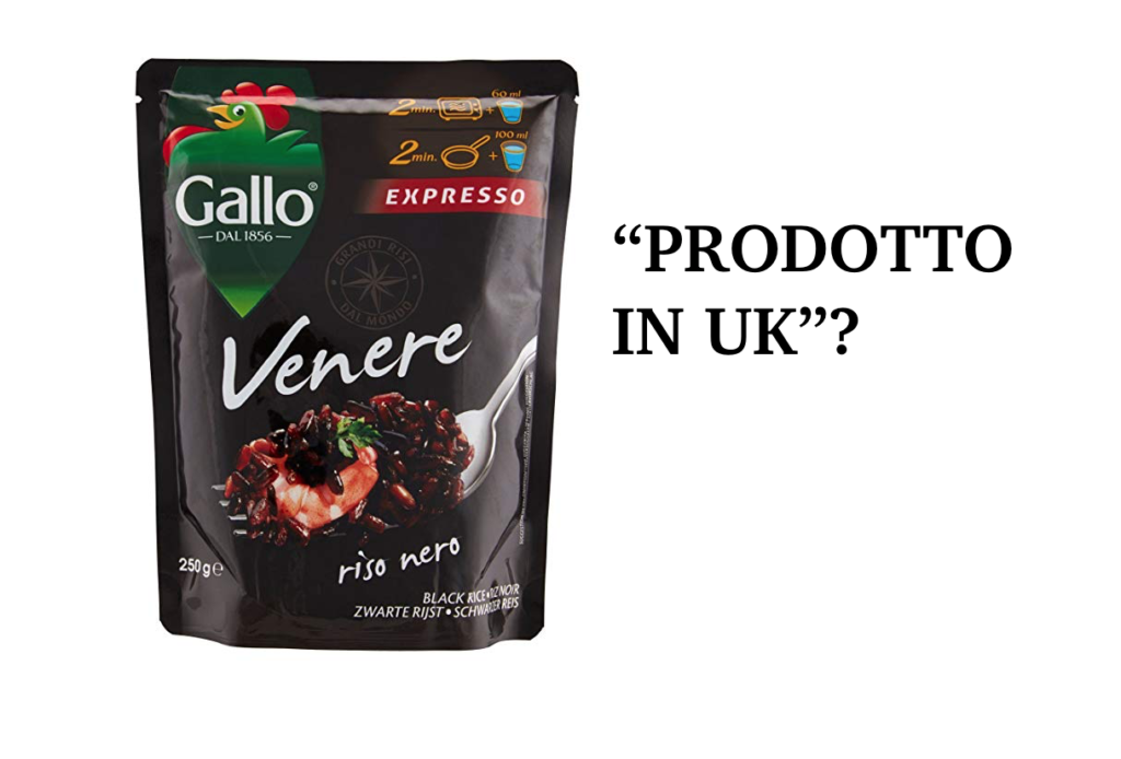 Riso Gallo Venere "prodotto in Uk": ma l'origine è italiana. Perché?