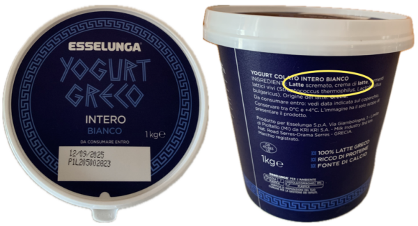 Yogurt greco intero Esselunga con latte scremato: com'è possibile?