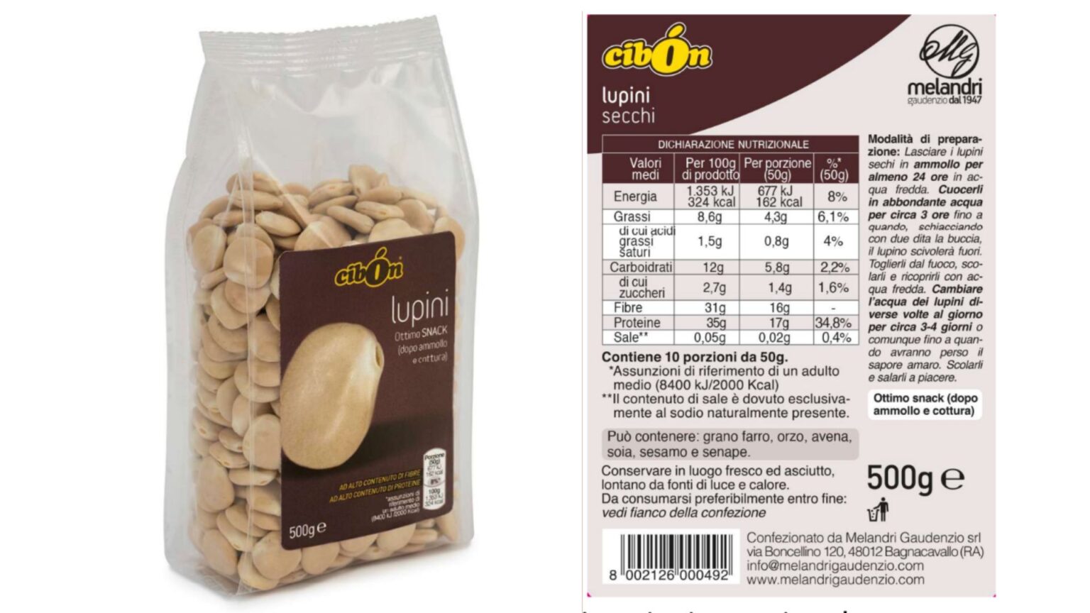 Lupini secchi richiamati per alcaloidi chinolizidinici